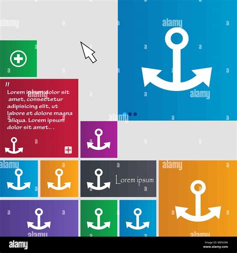 Anchor Icon Sign Buttons Modern Interface Website Buttons With Cursor