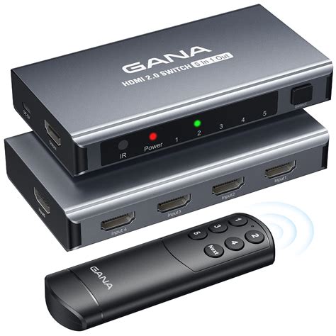 Hdmi Switch In Out K Hz Gana Hdmi Splitter Switcher With Remote Aluminum Hdmi