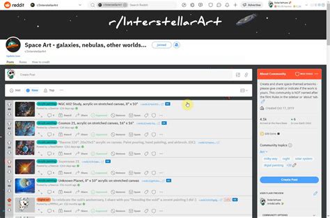 New Reddit Desktop Chrome Disappearing Rules Widget Just Noticed On R Interstellarart Tried