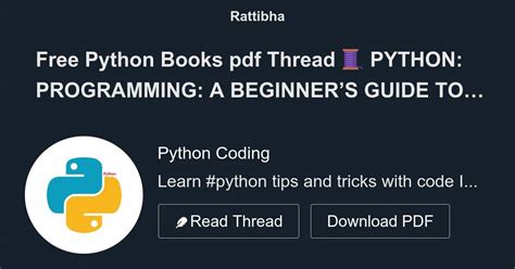 Free Python Books Pdf Thread Thread From Python Coding Clcoding Rattibha
