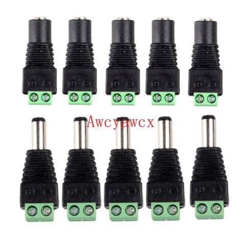 10pcs Male Female DC Power Adapter Plug CCTV LED LCD 5V 6V 9V 12V Supply Terminal Connectors 5