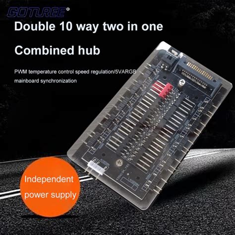 10 In 1 Argb Controller Temperature Control Chassis Fan Hub For Pc Case Chassi Gotureeph