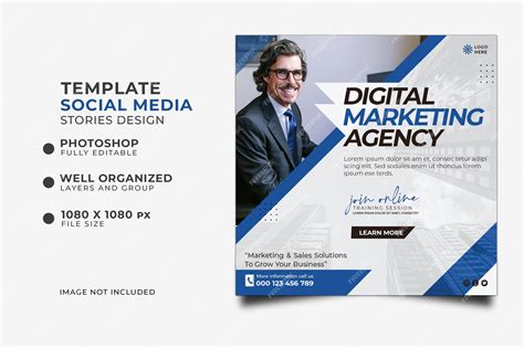 디지털 마케팅 라이브 웹 세미나 및 기업 소셜 미디어 게시물 템플릿 프리미엄 Psd 파일