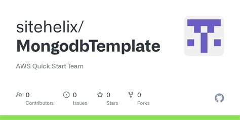 GitHub Sitehelix MongodbTemplate AWS Quick Start Team
