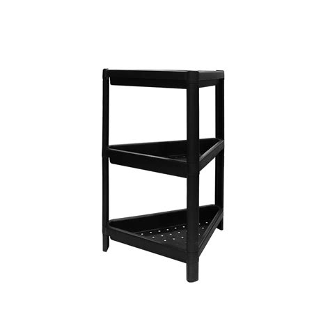 აბაზანის კუთხის თარო 33x33x71 სმ შავი Vesken