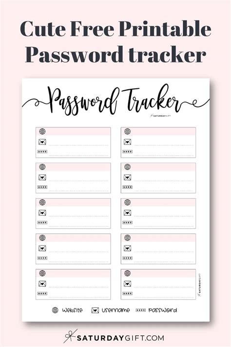 Password Tracker Printable 15 Cute And Free Password Keepers