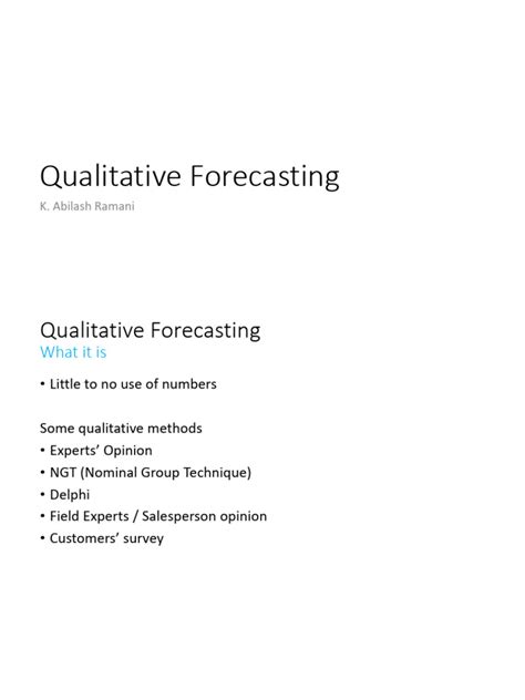 Ver1 Qualitative Forecasting Methods Techniques Pdf Forecasting