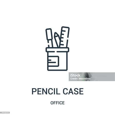 사무실 컬렉션에서 연필 케이스 아이콘 벡터입니다 얇은 선 연필 케이스 개요 아이콘 벡터 일러스트 레이 션 가방에 대한 스톡 벡터 아트 및 기타 이미지 Istock