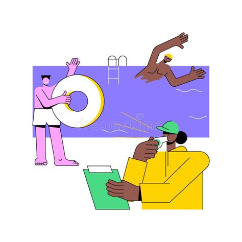 Swimming And Lifesaving Classes Abstract Concept Vector Illustration