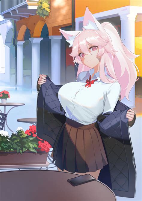 Safebooru 1girl Absurdres Ahoge Animal Ear Fluff Animal Ears Aurora