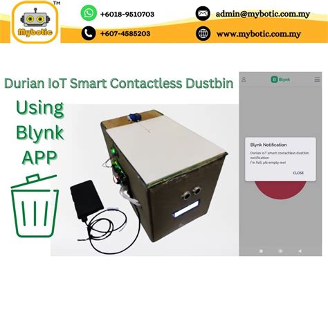 Arduino Stem Rbt Project Arduino Durian Uno Durian Iot Smart Contactless Dustbin Shopee