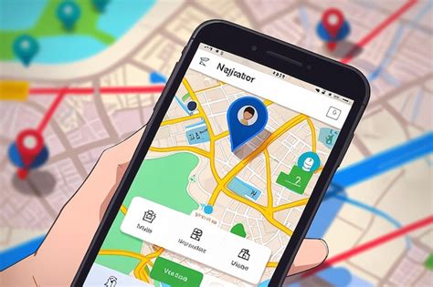 Navigator Mobile App Location Pin On City Map Premium Ai Generated Image