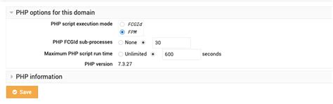 failed to save php options number of php sub processes must be between 1 and 20 virtualmin