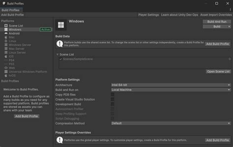 Build Profiles How To Build With The New Unity 6