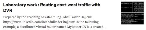Laboratory Work Routing East West Traffic With Dvr