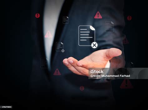 Error And Corrupted File Accessing Concept With Floating On The Hand
