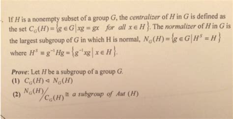 Solved If H ﻿is A Nonempty Subset Of A Group G ﻿the