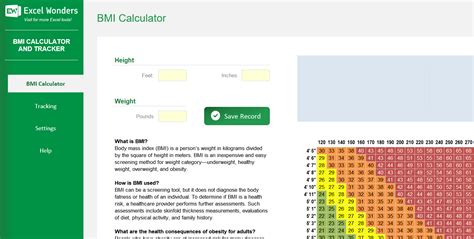 Bmi Calculator And Tracker Excel Template Excel Wonders Amazing Excel Templates