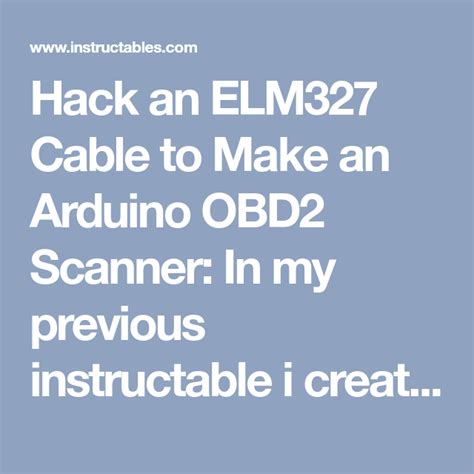 Hack An Elm327 Cable To Make An Arduino Obd2 Scanner Artofit