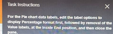 Solved Task InstructionsFor The Pie Chart Data Labels Edit Chegg Com