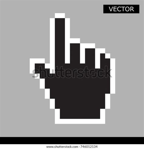Pixel Mouse Hand Cursor Icon Vector Stock Vector Royalty Free Shutterstock