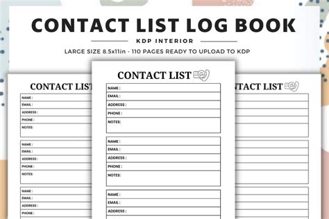 Contact Book Interior Contact List