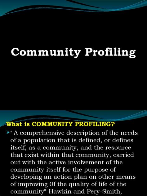 Community Profiling Pdf Census Community