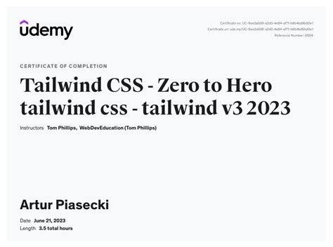artur piasecki on linkedin udemy course completion certificate