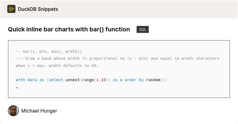 Quick Inline Bar Charts With Bar Function Duckdb Snippets