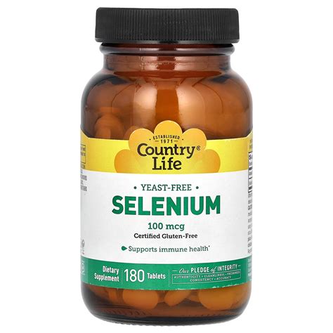 Country Life Selenium 100 Mcg 180 Tablets