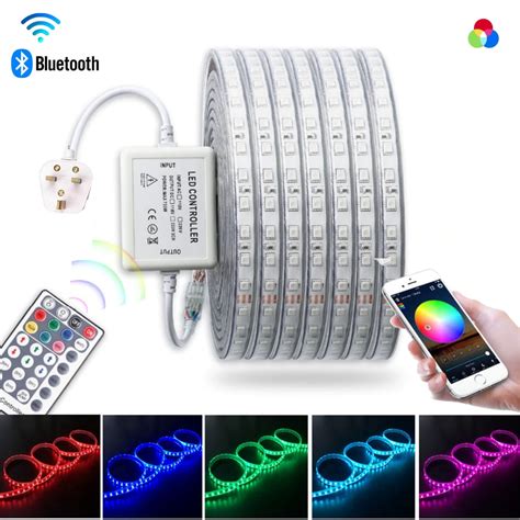 Rgb Led Strip Light 220v Ip67 Wireless Bluetooth App Control With Remo Atom Led