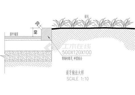 道牙做法大样 校园景观 土木在线