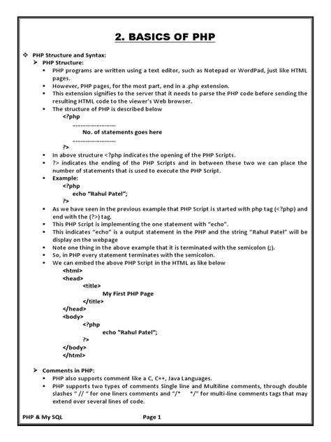 Ch 2 Php Pdf Control Flow Php