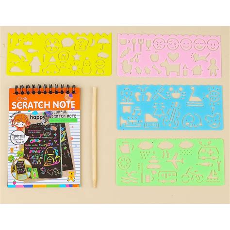 Scratch Note Book Art Paper Rainbow Mini Notes Sketch Drawing Pad For