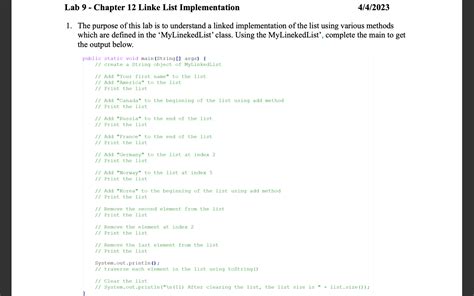 Solved The Purpose Of This Lab Is To Understand A Linked