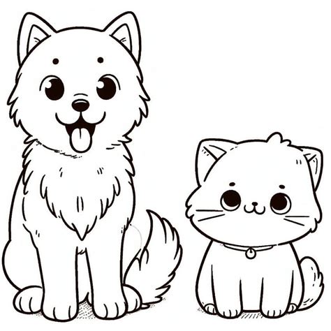 Coloriage Chien Et Chat Gratuit Télécharger Et Imprimer Gratuit Sur