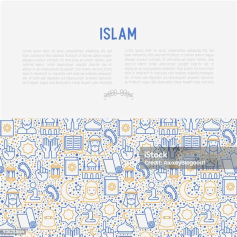 얇은 선 아이콘 이슬람 개념 사원 카펫 묵 주 기도 코 란 이슬람교도 현대 벡터 일러스트 레이 션 웹 페이지 서식 파일 0명에 대한 스톡 벡터 아트 및 기타 이미지 Istock