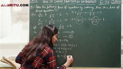 Day72 Q1 Part 4 Ex 36 Ch 3 Pair Of Linear Equations In Two Variables Maths Class 10 Ritu Jain