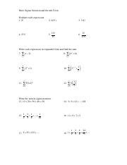 Mastering Sigma Notation And Evaluating Nth Term Expressions A