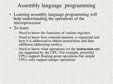 Ppt Assembly Language Programming Powerpoint Presentation Free Download Id9234316