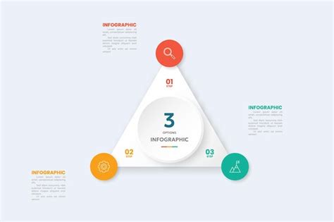 Premium Vector Triangle Infographic With 3 Steps Options And Icons