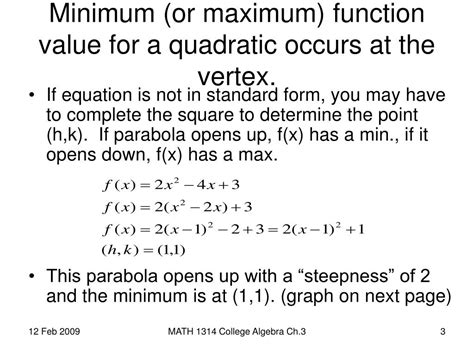 PPT 3 1 Quadratic Functions PowerPoint Presentation Free Download ID 854581