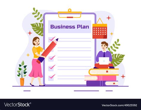 Business Plan With Target Planning Workflow Time Vector Image