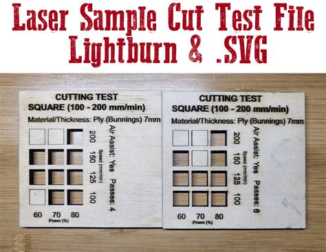 Laser Cut Test File Lightburn Svg Template Square Cut 100mm Min To