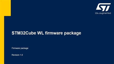 Stm32wl 20 Ecosystem Stm32cube Wl Firmware Package Youtube