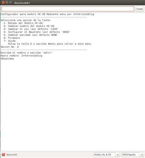 Infotronikblog Arduino Menú De Comandos At Para Configurar Hc 06