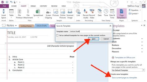 Use Onenote Templates To Streamline Meeting Class Project And Event Notes