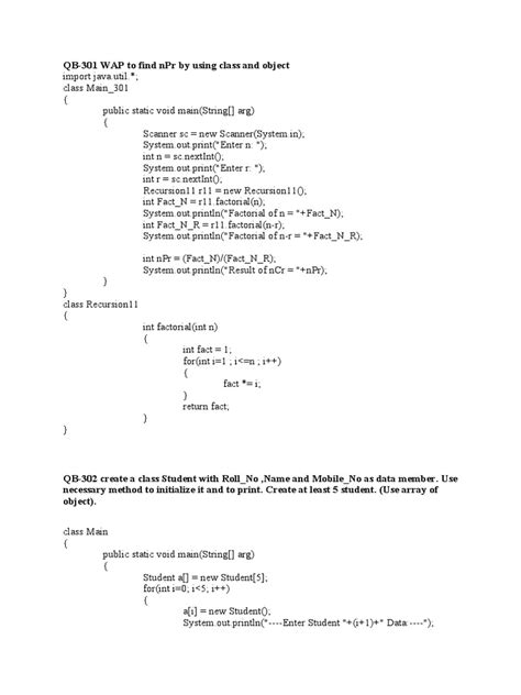 Calculating Permutations And Combinations Using Classes In Java Pdf