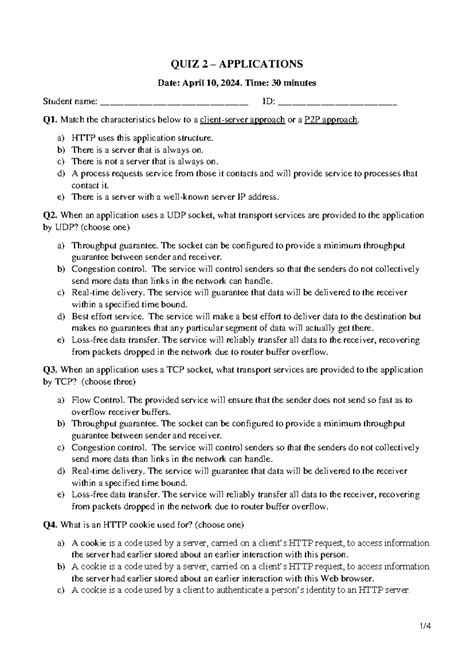 Quiz 2 Application Part 2 Quiz 2 Applications Date April 10
