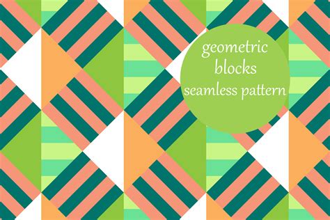 Block Shapes And Stripes Pattern Graphic By Brightgrayart Creative Fabrica